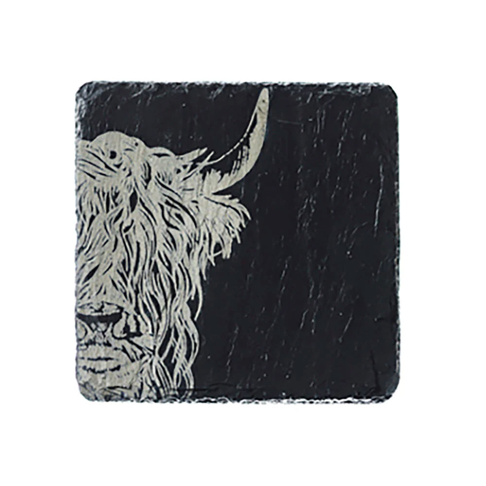 Single Slate Coaster – Highland Cow – Lenleys